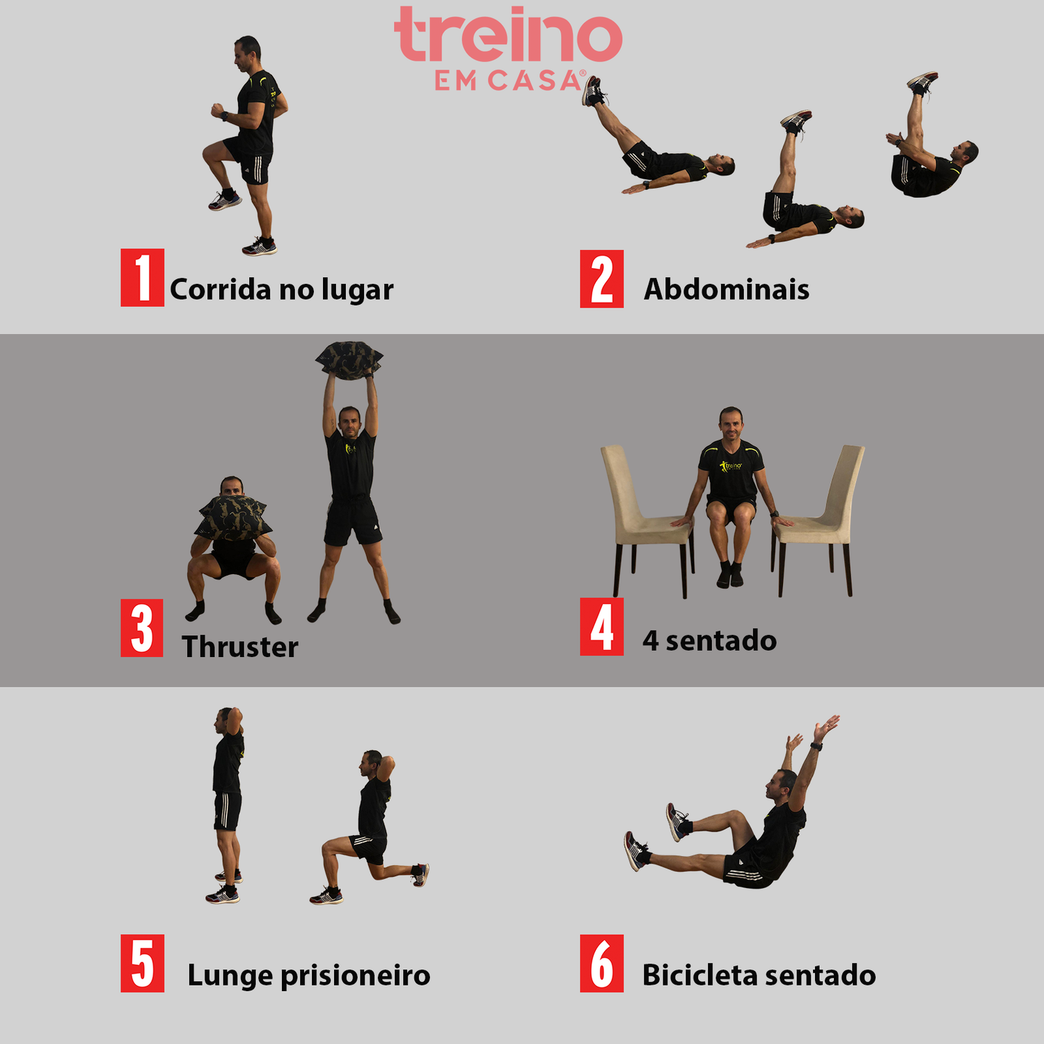 Treino do dia F25074 Funcional 1 minuto por exercício – Treino Em Casa